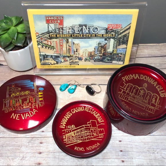 Vintage | Accents | Vintage Reno Nevada Coasters And Postcard Art ...